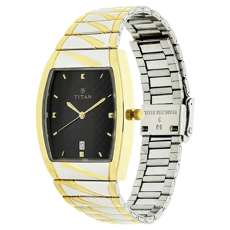 Titan 9315BM02 Karishma Black Dial Two-tone Men's Watch