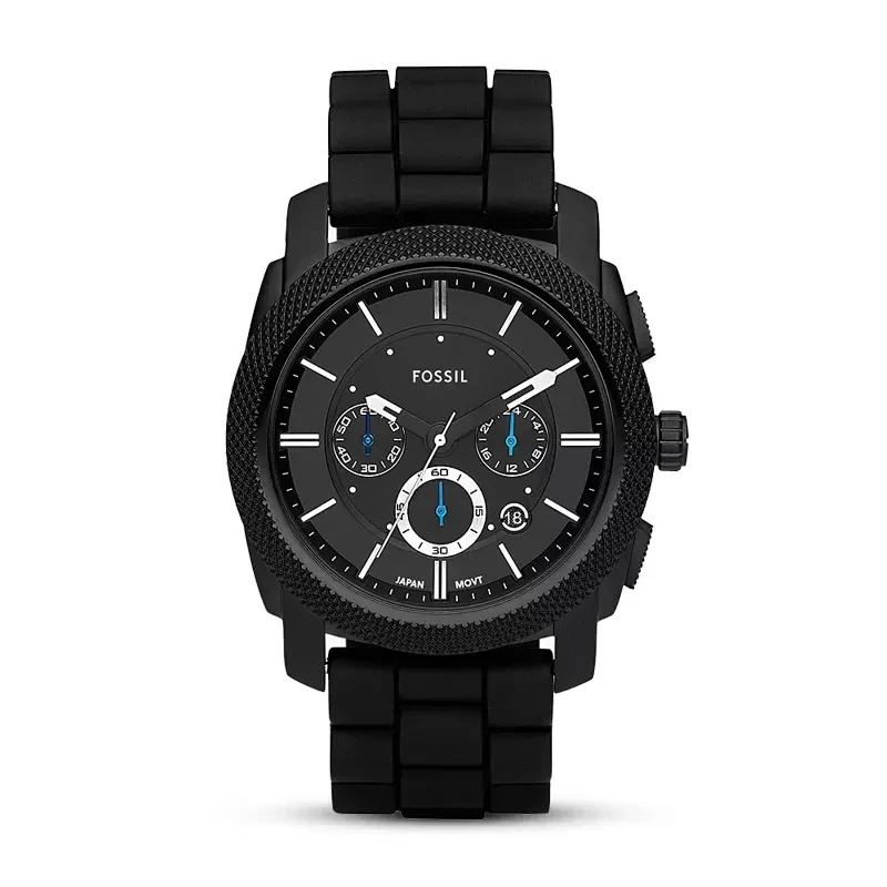Fossil Machine Black Dial Black Silicone Men's Watch FS4487