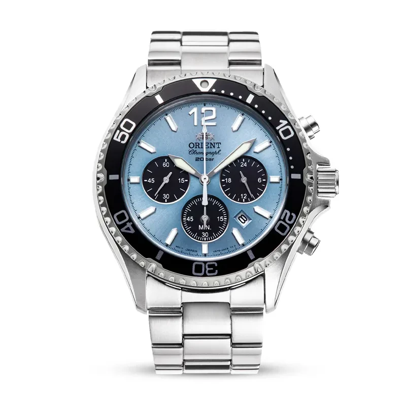 Orient Mako Solar RA-TX0206L Sky Blue Panda Dial Men's Watch