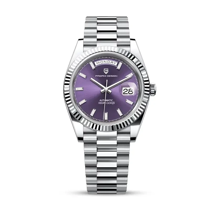 Pagani Design PD-1783 Day-Date Purple Dial Men's Watch