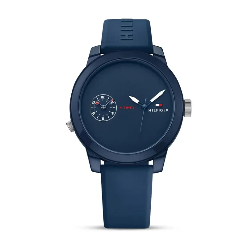 Tommy Hilfiger Denim Blue Dial SIlicone Men’s Watch. 1791325